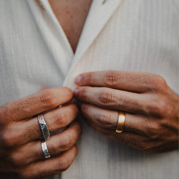 Men’s Brushed Gold Dome Tungsten Ring | Tungsten rings - ETRNL