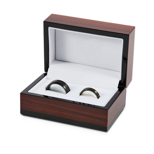 Premium Wood Double Ring Box | Wedding Ring Box - ETRNL